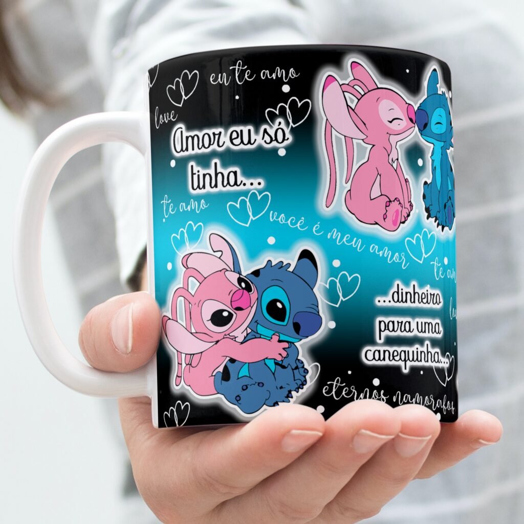 Kit Artes Canecas - Stitch in Love - Nick Design