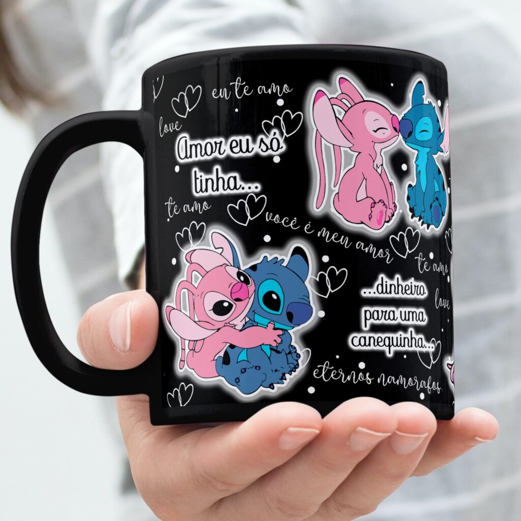 Kit Artes Canecas - Stitch in Love - Nick Design