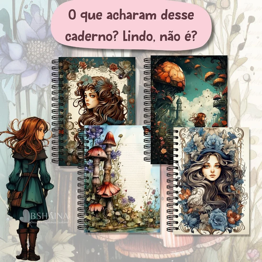 Cadernos Alice A5 (Bia Shaina) - Nick Design