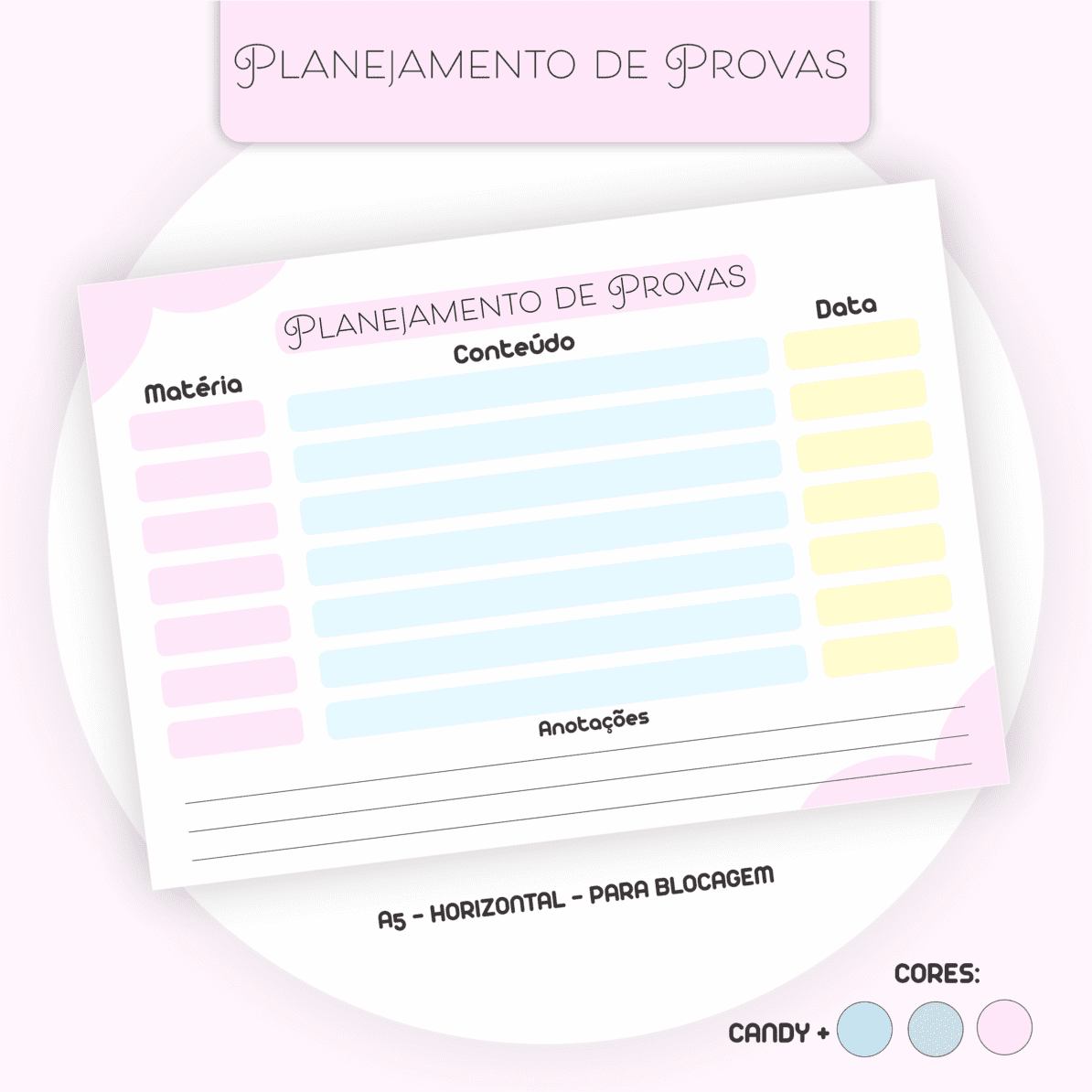 4 Modelos - Miolo Planejamento de Provas (Pamella) - Nick Design