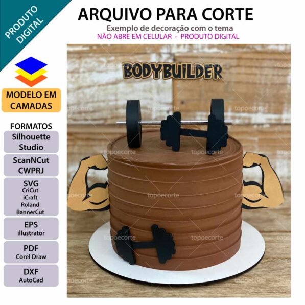 Body Builder - Topo de Bolo - Nick Design