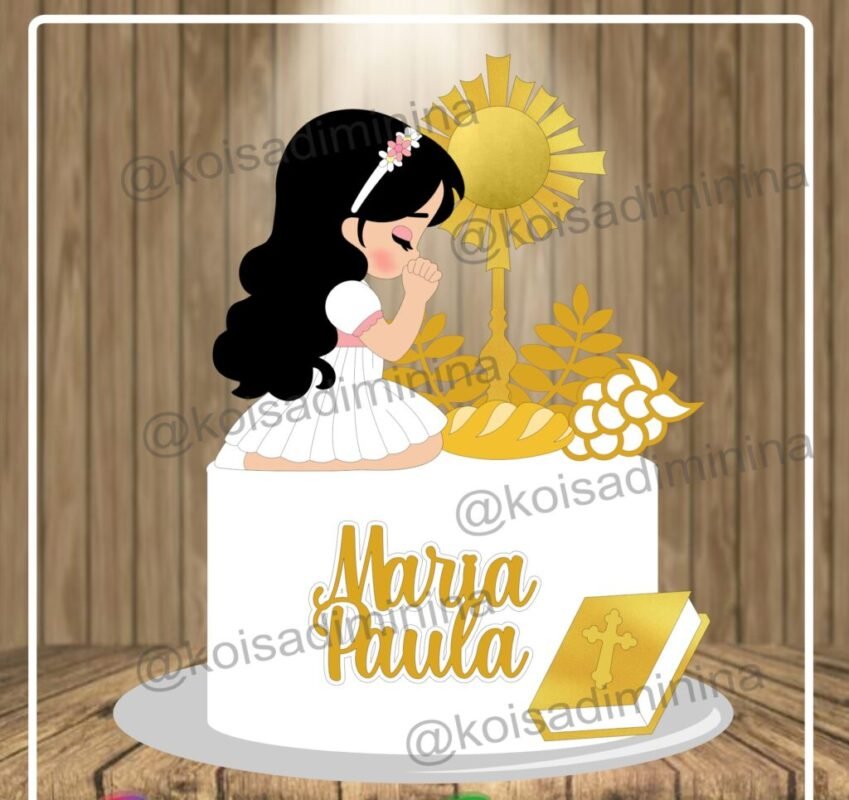 Menina Orando - Topo de Bolo - Nick Design