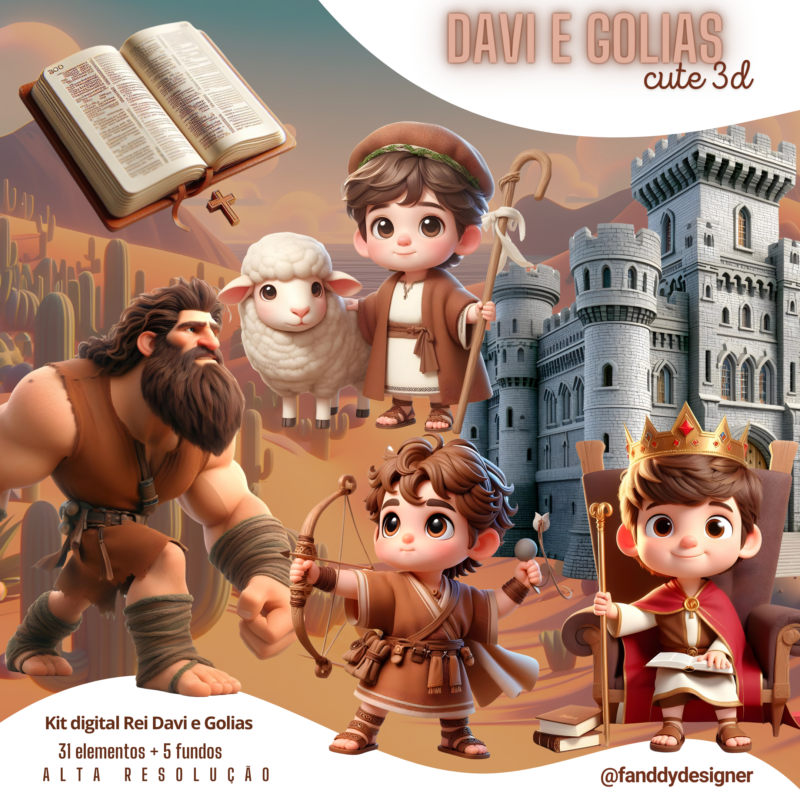 Davi e Golias 3D - Kit Digital - Nick Design