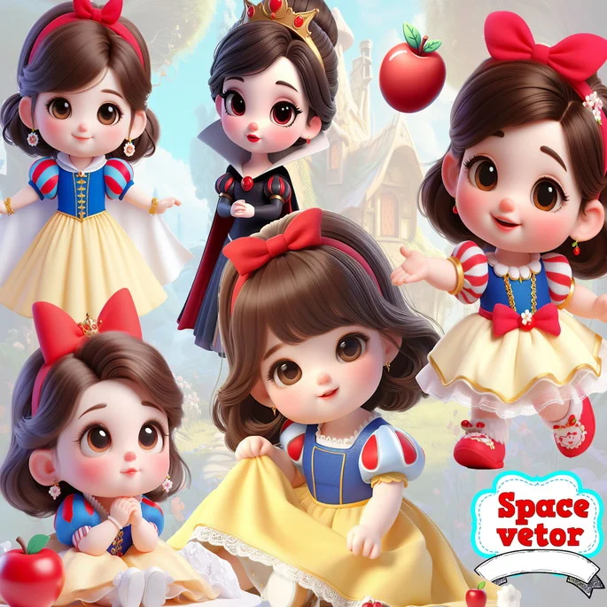 Princesa Branca de Neve Baby - Kit Digital - Nick Design