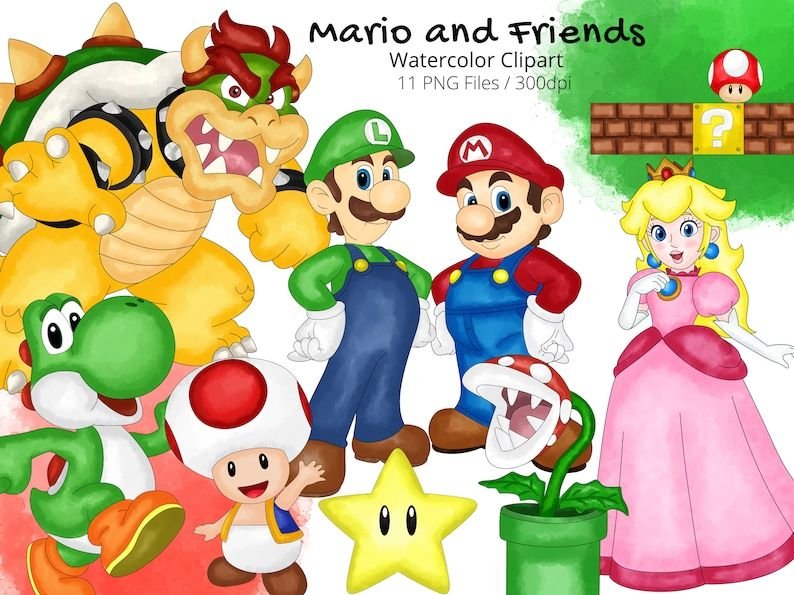 Super Mário e Friends - Kit Digital - Nick Design