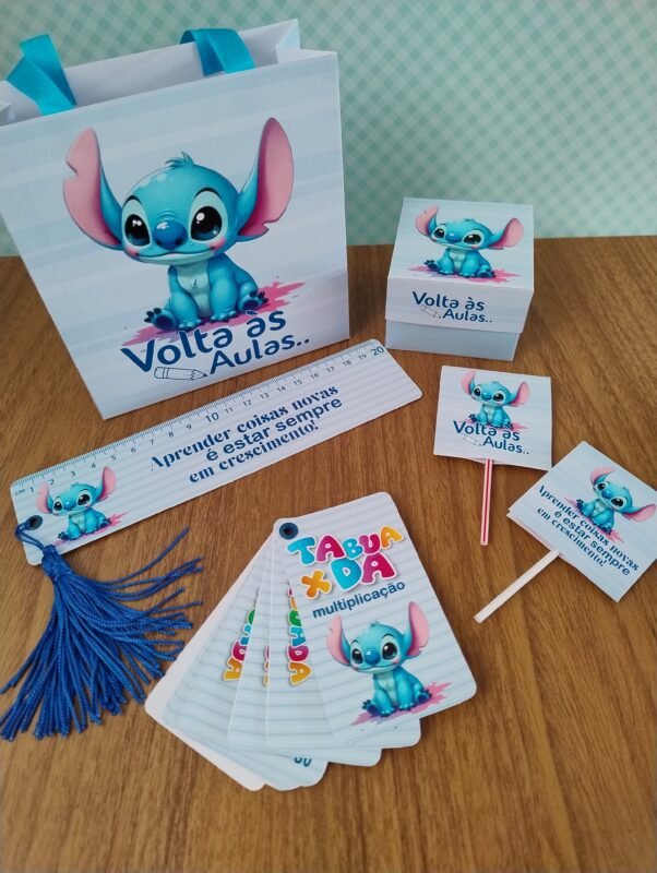 Stitch Azul - Kit Temático Volta às Aulas - Nick Design