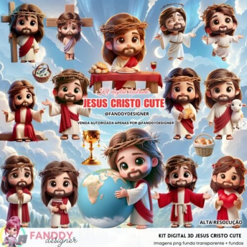 Jesus Cristo Cute - Kit Digital - Nick Design