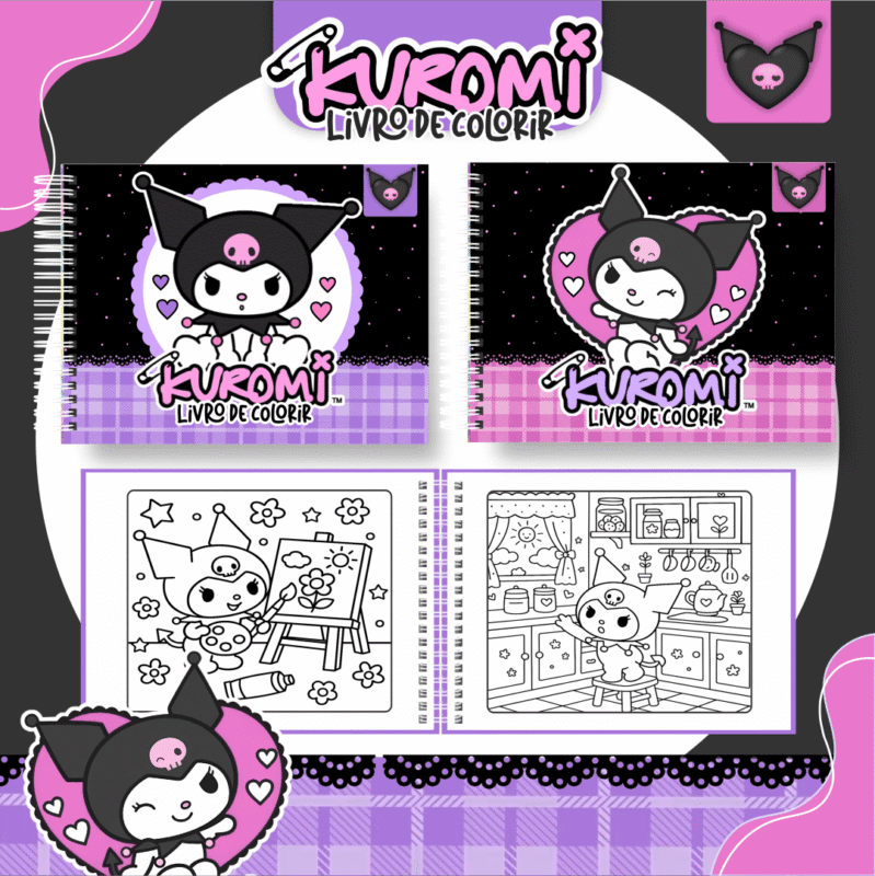 Kuromi - Big Livros de Colorir - Nick Design