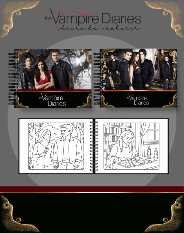 The Vampires Diaries - Big Livros de Colorir - Nick Design